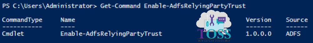 Enable Adfsrelyingpartytrust Adfs Powershell Toss 1203
