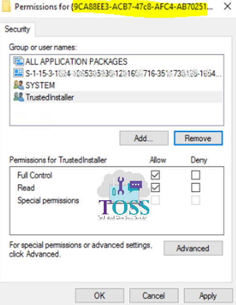 The application-specific permission settings do not grant Local ...