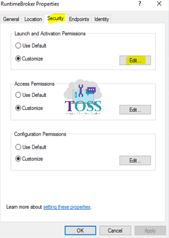 The application-specific permission settings do not grant Local ...