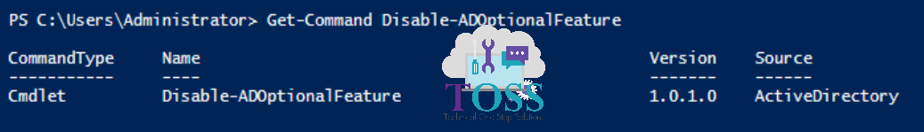 Disable-ADOptionalFeature PowerShell Cmdlet- TOSS