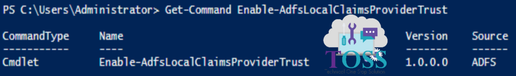 Enable-AdfsLocalClaimsProviderTrust ADFS- TOSS