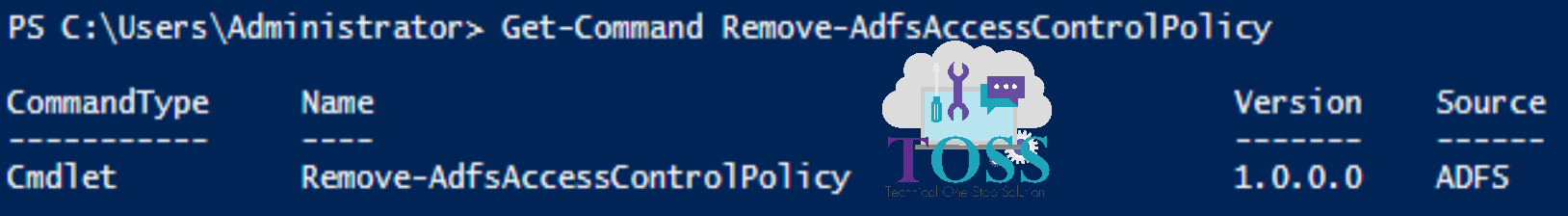 Remove Adfsaccesscontrolpolicy Adfs Powershell Toss 4307