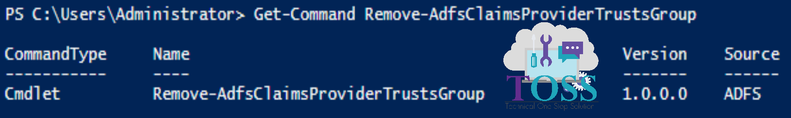 Remove-AdfsClaimsProviderTrustsGroup ADFS- TOSS