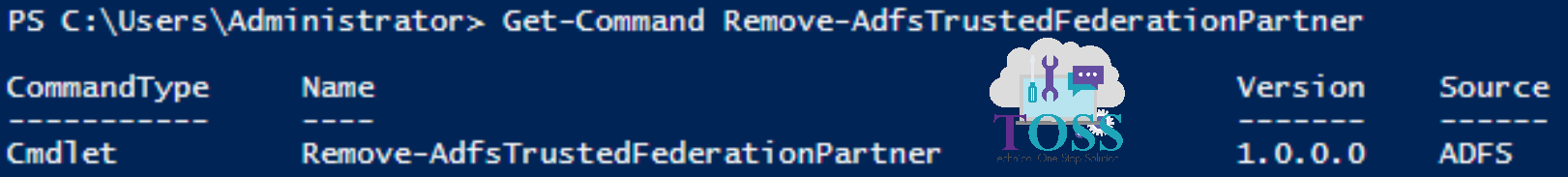 Remove-AdfsTrustedFederationPartner ADFS - TOSS
