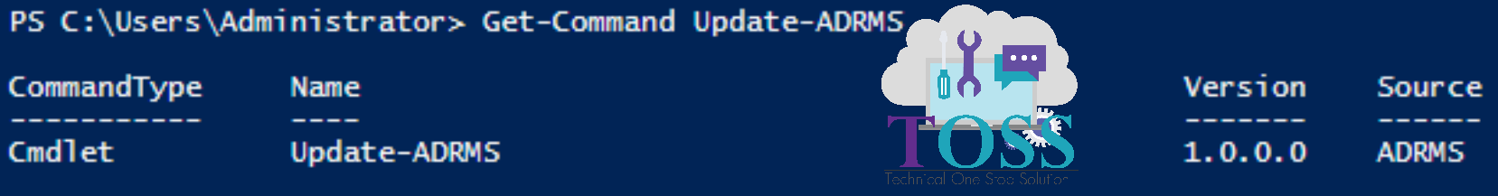 Update Adrms Powershell Cmdlet Script Toss