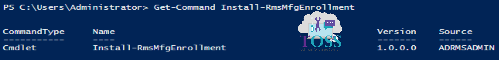 Install Rmsmfgenrollment Adrmsadmin Powershell Toss