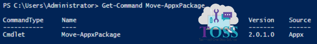 Move-AppxPackage PowerShell Cmdlet Script- TOSS