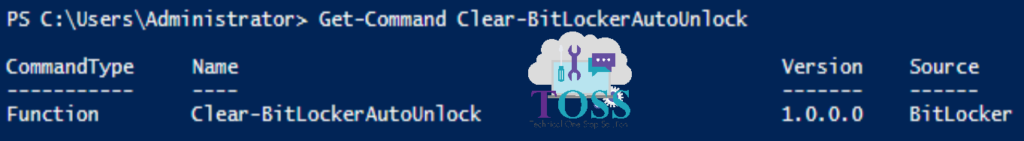Clear-BitLockerAutoUnlock PowerShell Cmdlet - TOSS