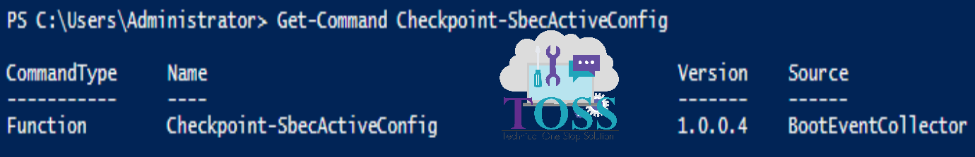 Checkpoint-SbecActiveConfig PowerShell Cmdlet- TOSS