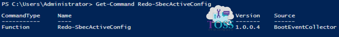 Redo-SbecActiveConfig PowerShell Cmdlet - TOSS