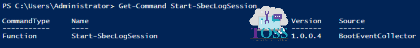 Start-SbecLogSession PowerShell Cmdlet - TOSS
