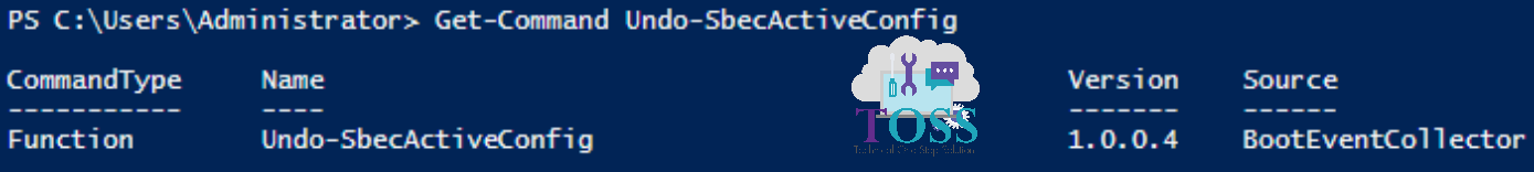 Undo-SbecActiveConfig PowerShell Cmdlet - TOSS