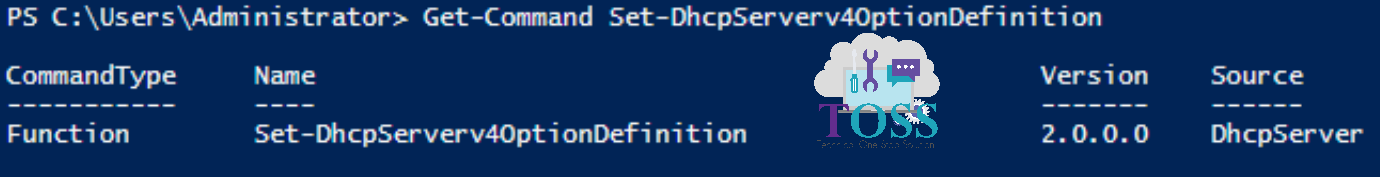 Set-DhcpServerv4OptionDefinition PowerShell Cmdlets- TOSS