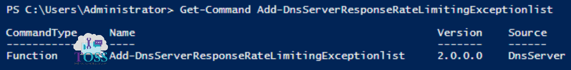 Add-DnsServerResponseRateLimitingExceptionlist PowerShell - TOSS