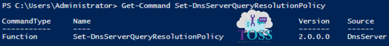 Set-DnsServerQueryResolutionPolicy PowerShell - TOSS